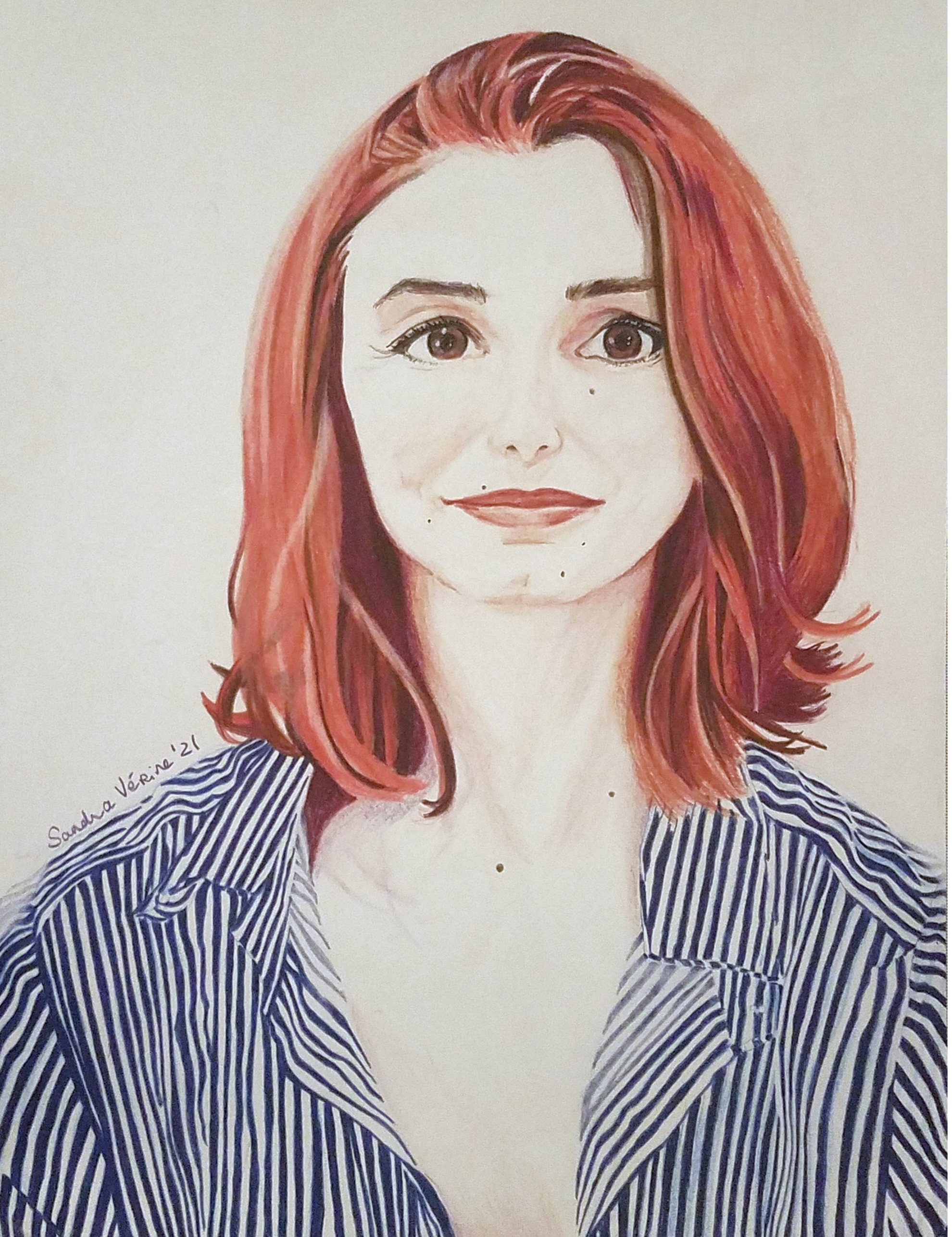 Traits noirs page blanche Portfolio :Portraits couleur au crayon ...